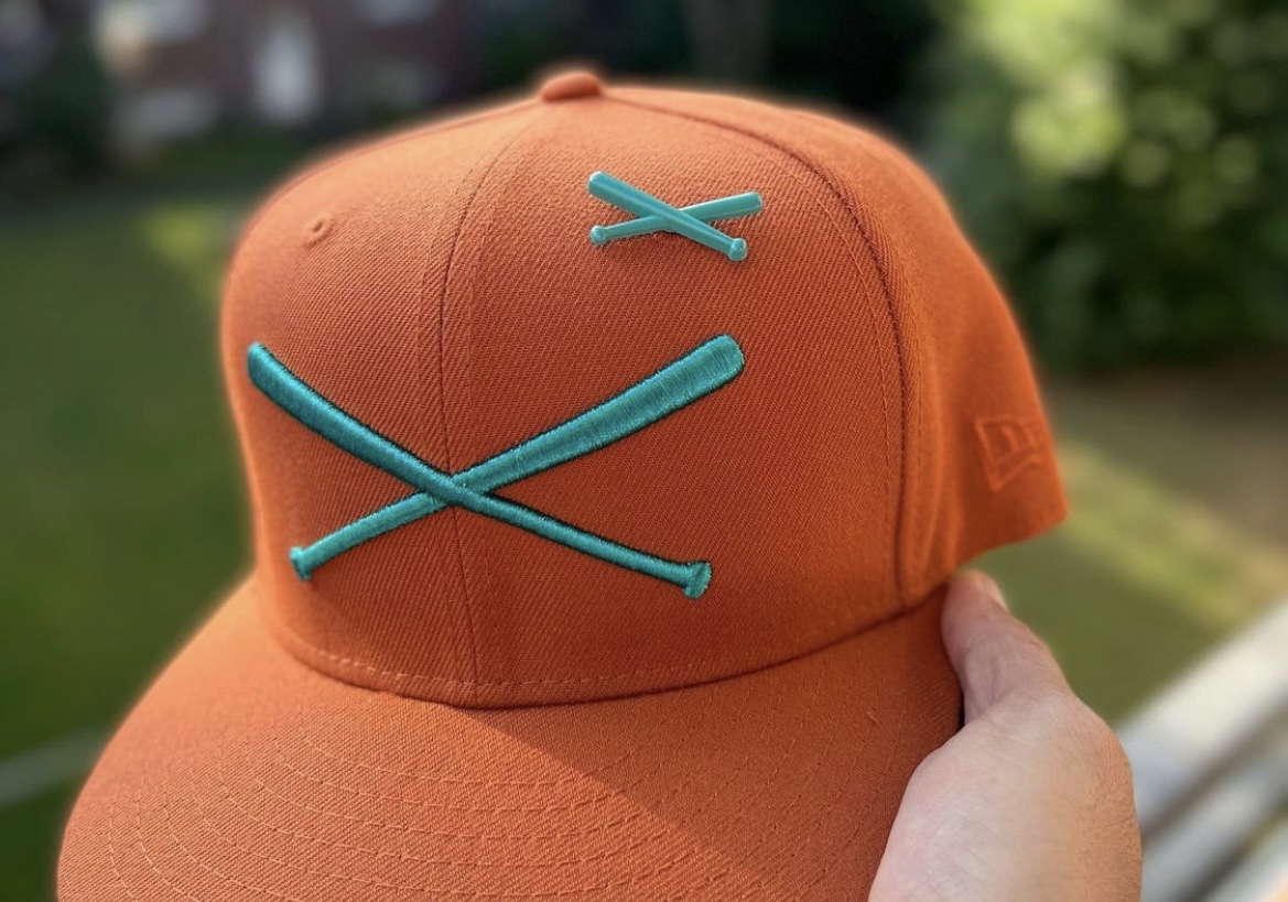 New Era x Justfitteds – Rust/Teal Metallic – Crossed Bats – 59Fifty ...